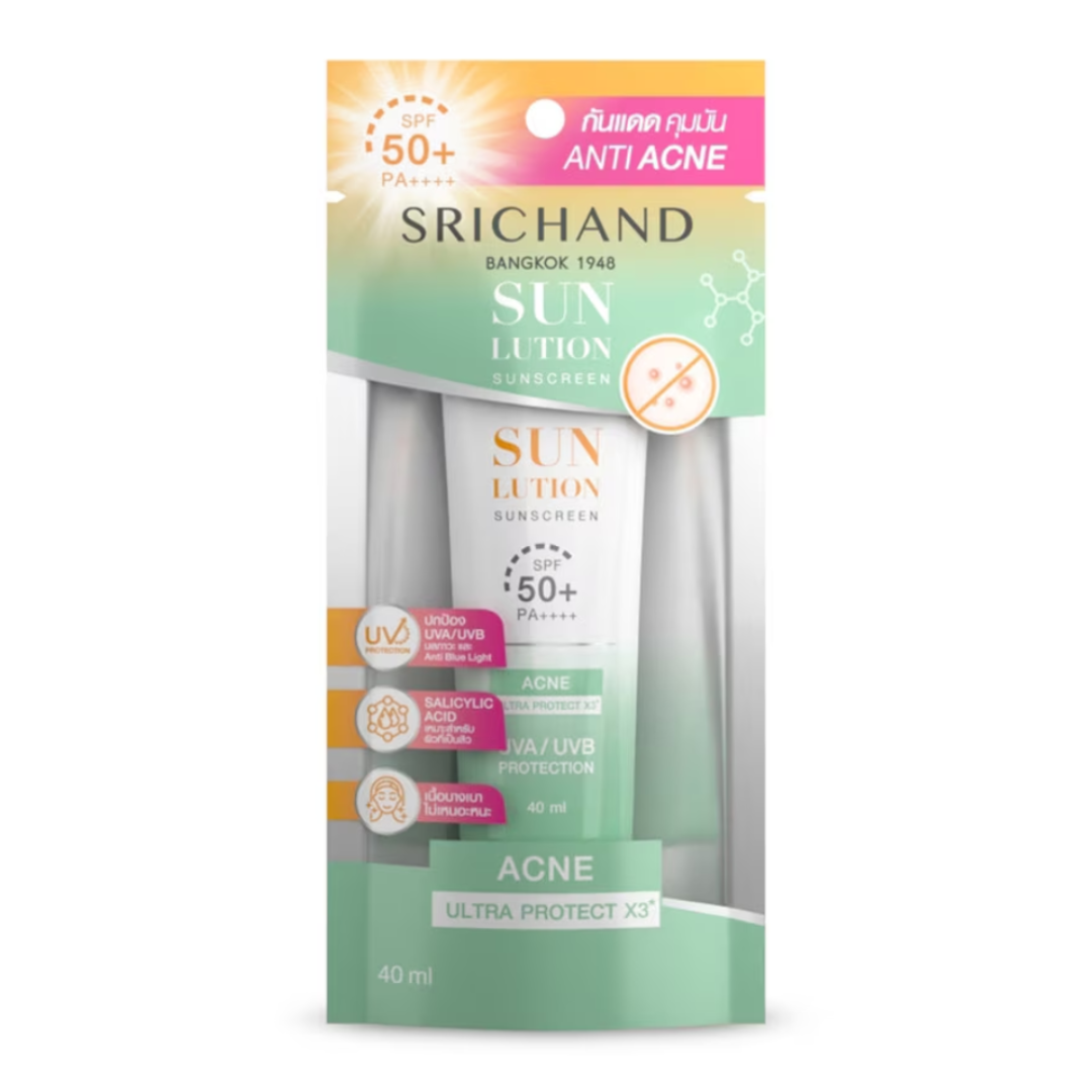 Srichand Sunlution Acne Care Sunscreen SPF50+ PA++++ - ThaiGlowStore