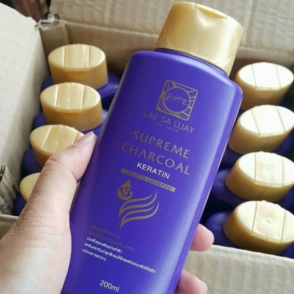 Lae Sa Luay Supreme Charcoal Keratin Smooth Shampoo - ThaiGlowStore